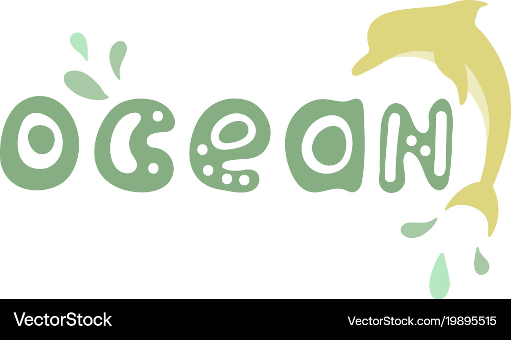 Hand-drawn color text about a sea Royalty Free Vector Image