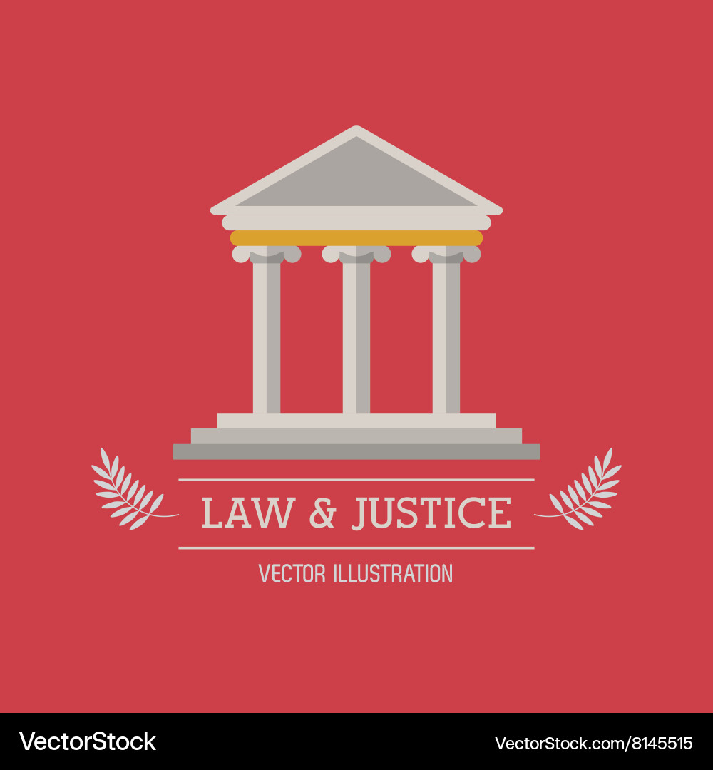 Law and justice building design Royalty Free Vector Image