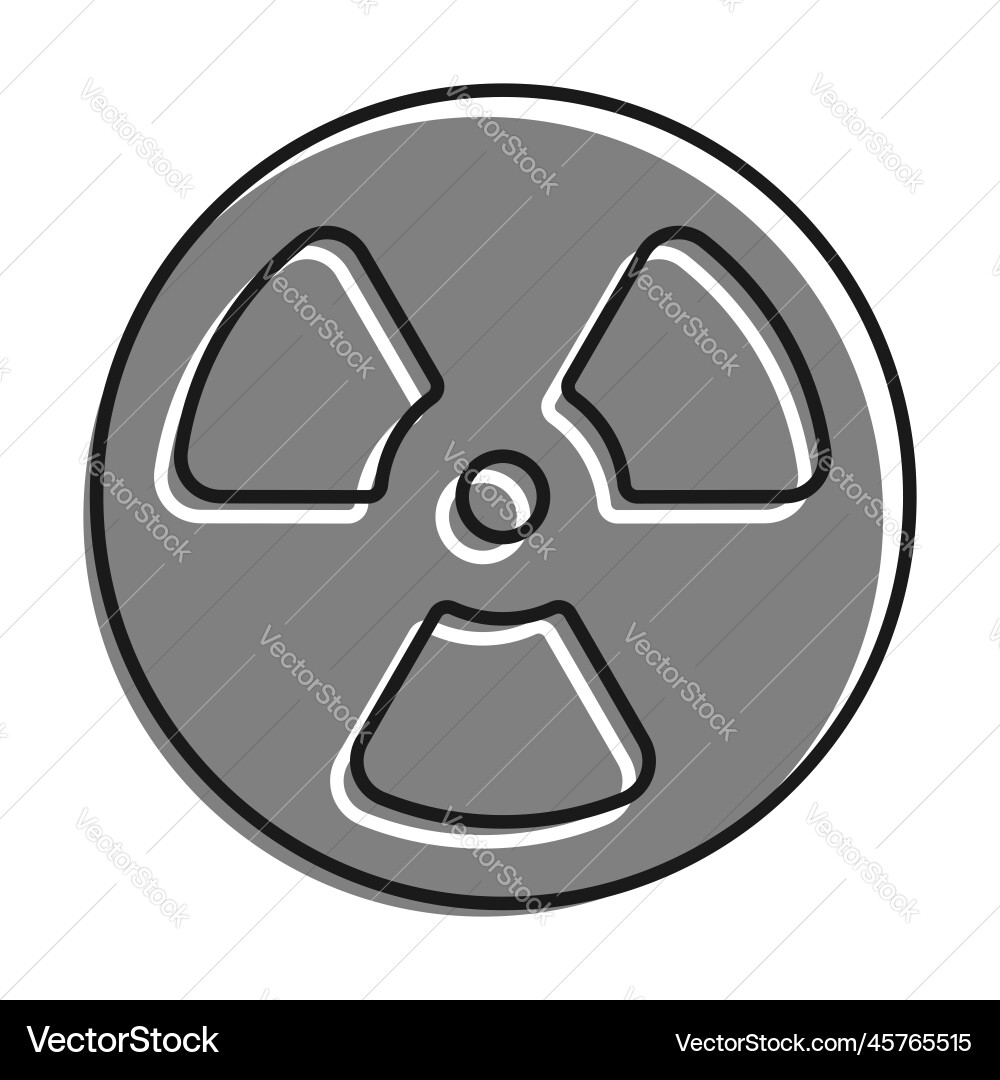 Linear icon radioactive hazard sign simple black Vector Image