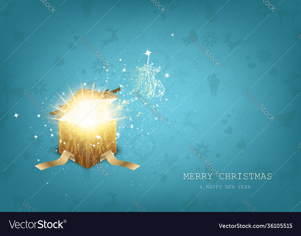 Merry christmas and happy new year golden mystery Vector Image