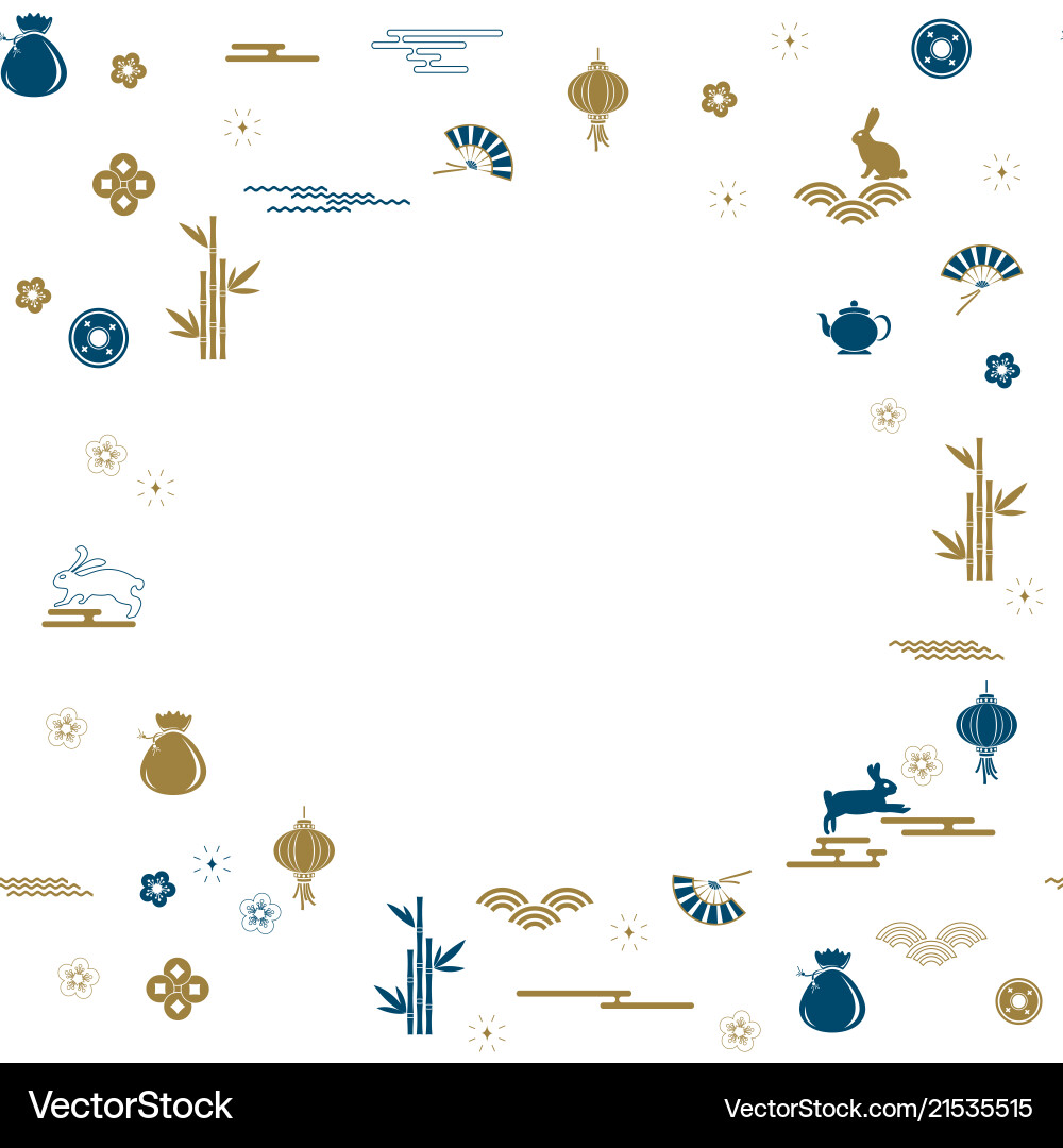 Mid autumn festival seamless pattern background Vector Image