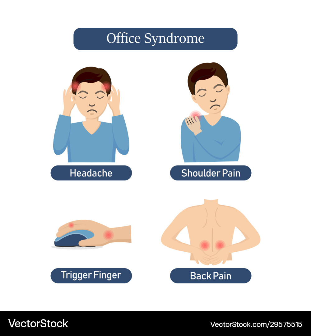 Office syndrome infographics Royalty Free Vector Image