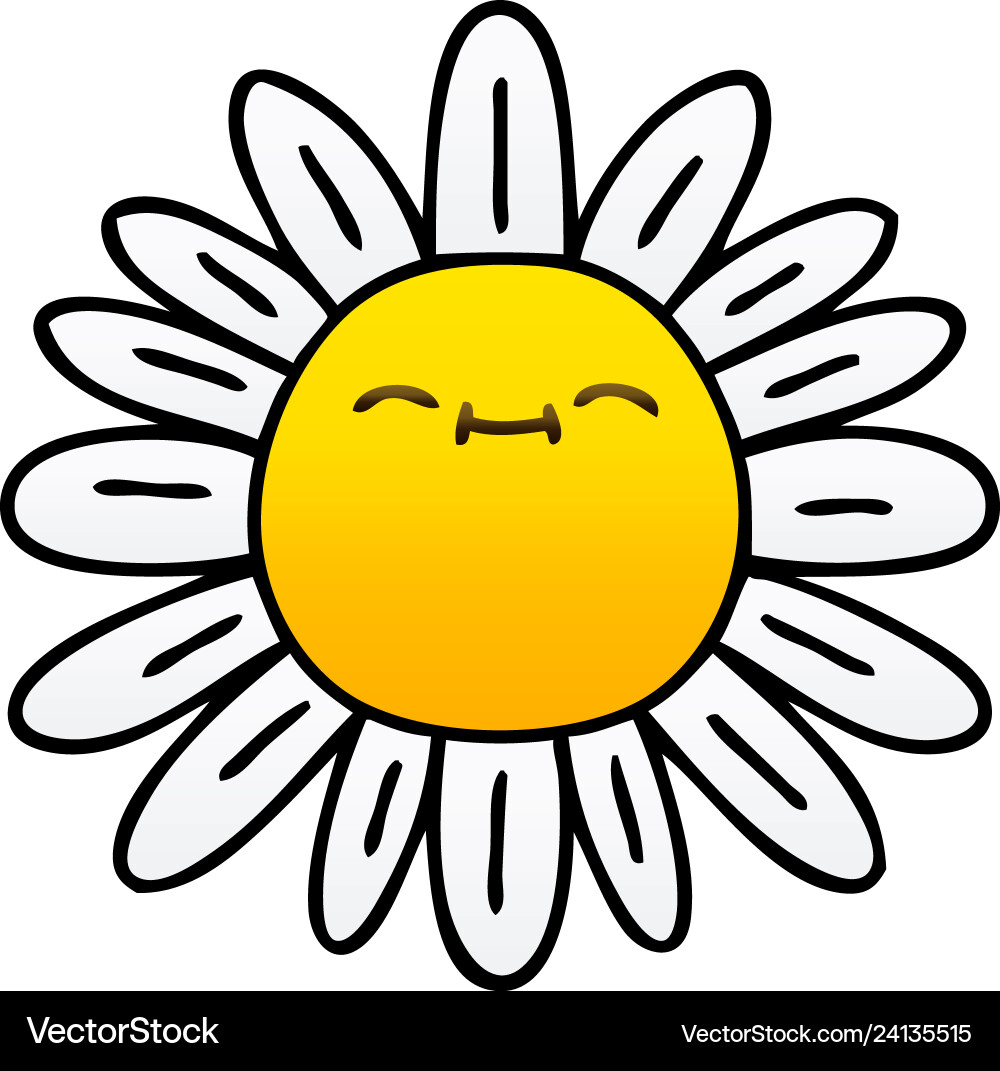Quirky gradient shaded cartoon flower Royalty Free Vector