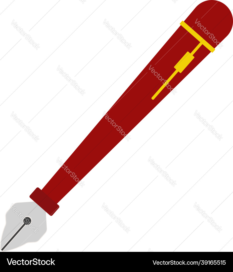 Red ink pen on a white background Royalty Free Vector Image
