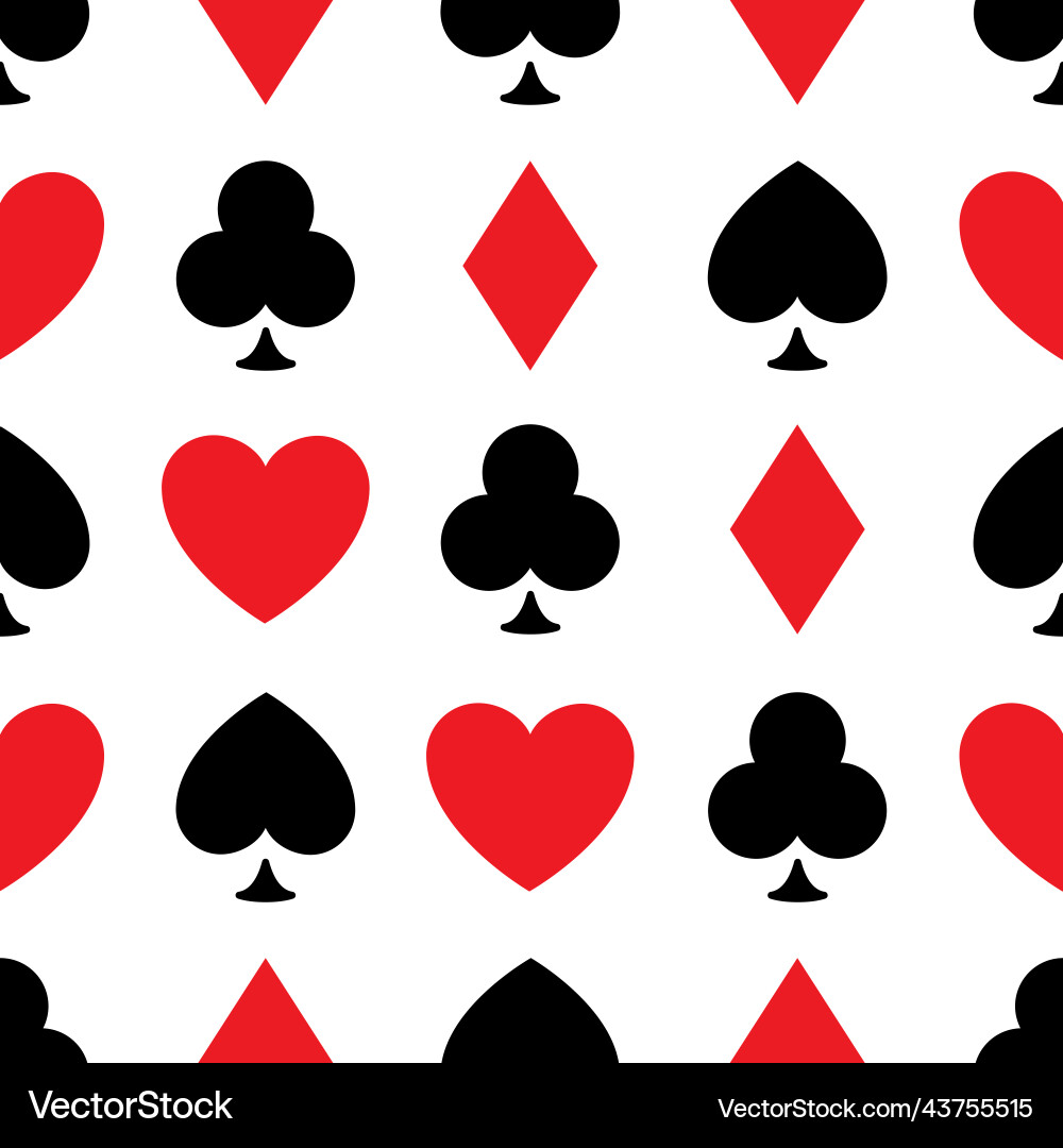 Seamless pattern background of poker suits Vector Image