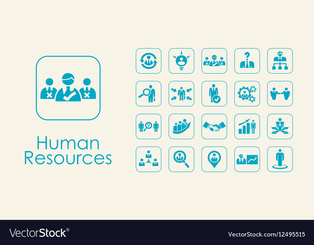 Set of human resources simple icons Royalty Free Vector