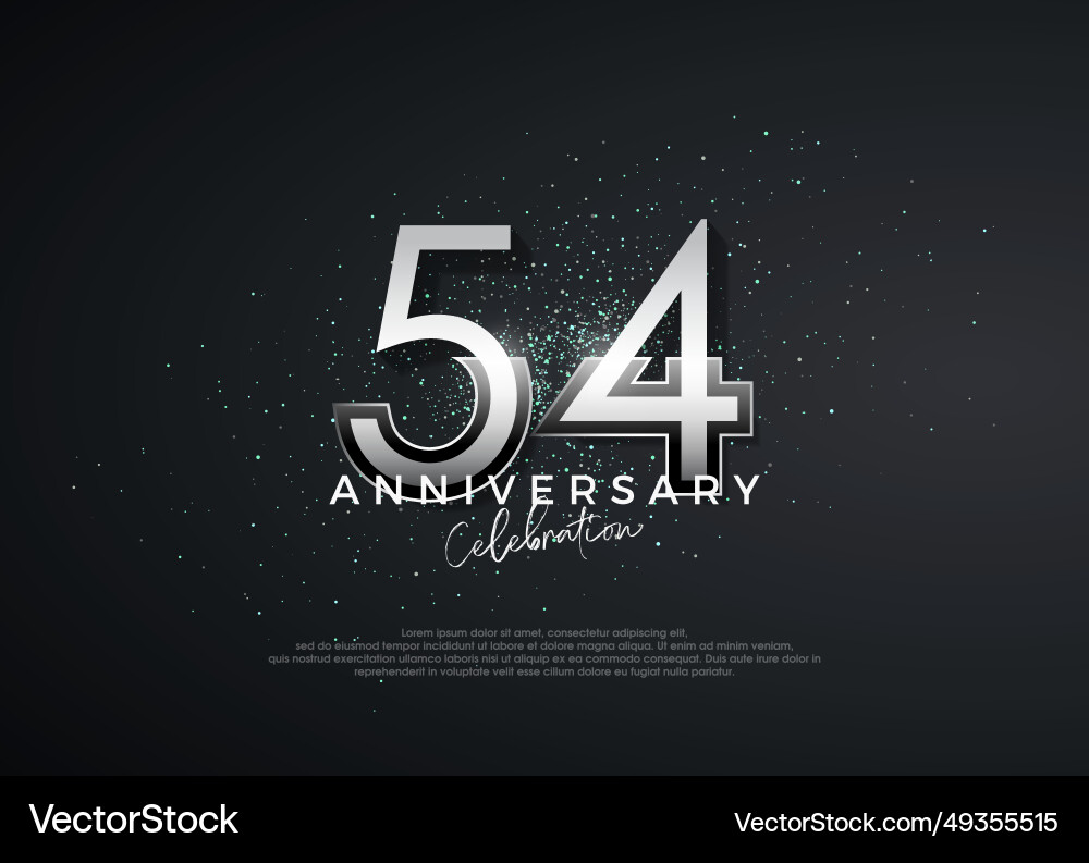 Simple and elegant numbers 54th anniversary Vector Image