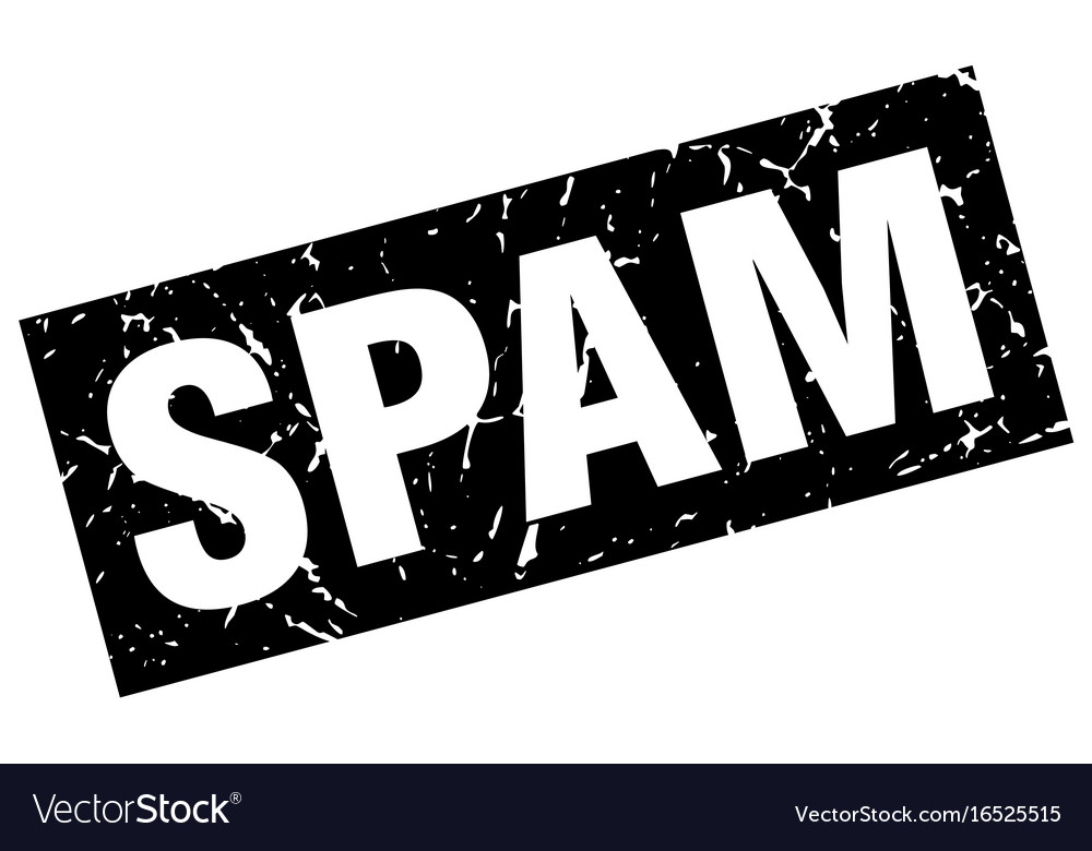 Square grunge black spam stamp Royalty Free Vector Image