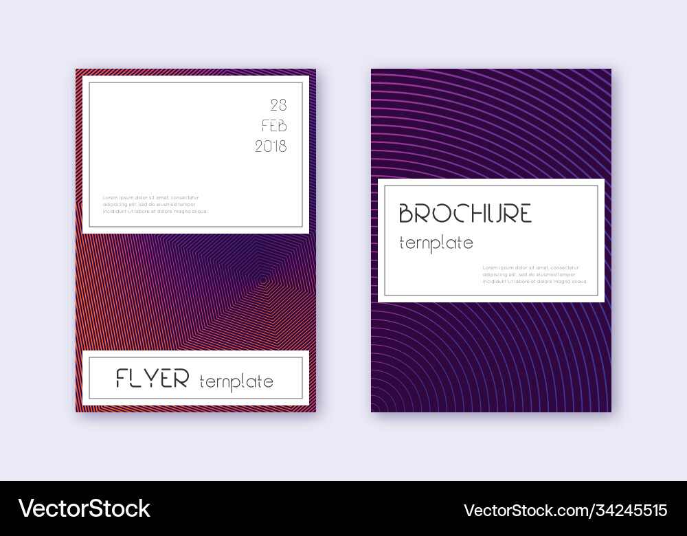 Stylish cover design template set violet abstract Vector Image
