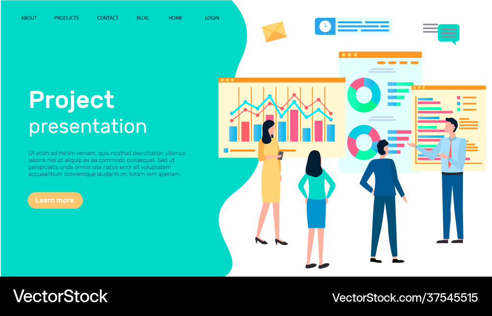 Successful business project presentation company Vector Image