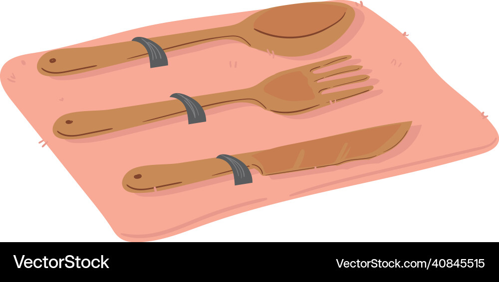 Wooden cutlery design Royalty Free Vector Image