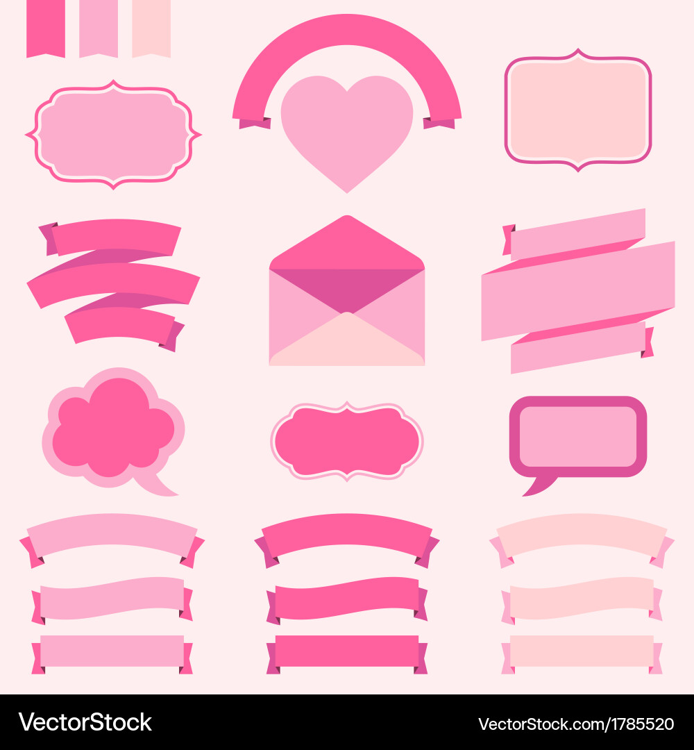 Banners labels and ribbons for design invitation Vector Image