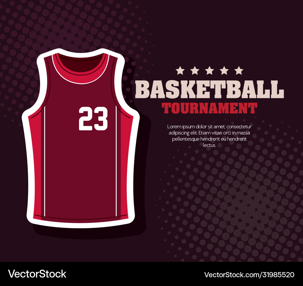 Basketball tournament emblem design Royalty Free Vector