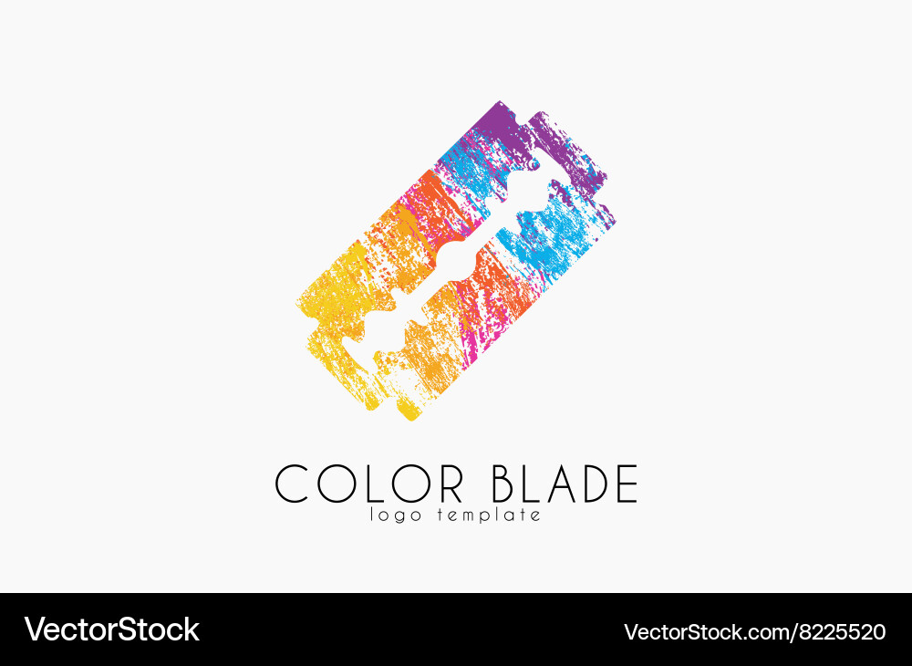 Blade razor logo Blade logo Color blade Royalty Free Vector