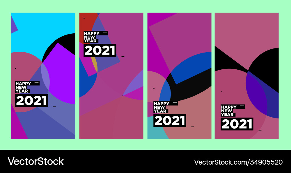 Colorful abstract background set for new year Vector Image