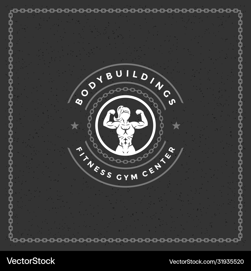 Fitness gym logo or emblem Royalty Free Vector Image