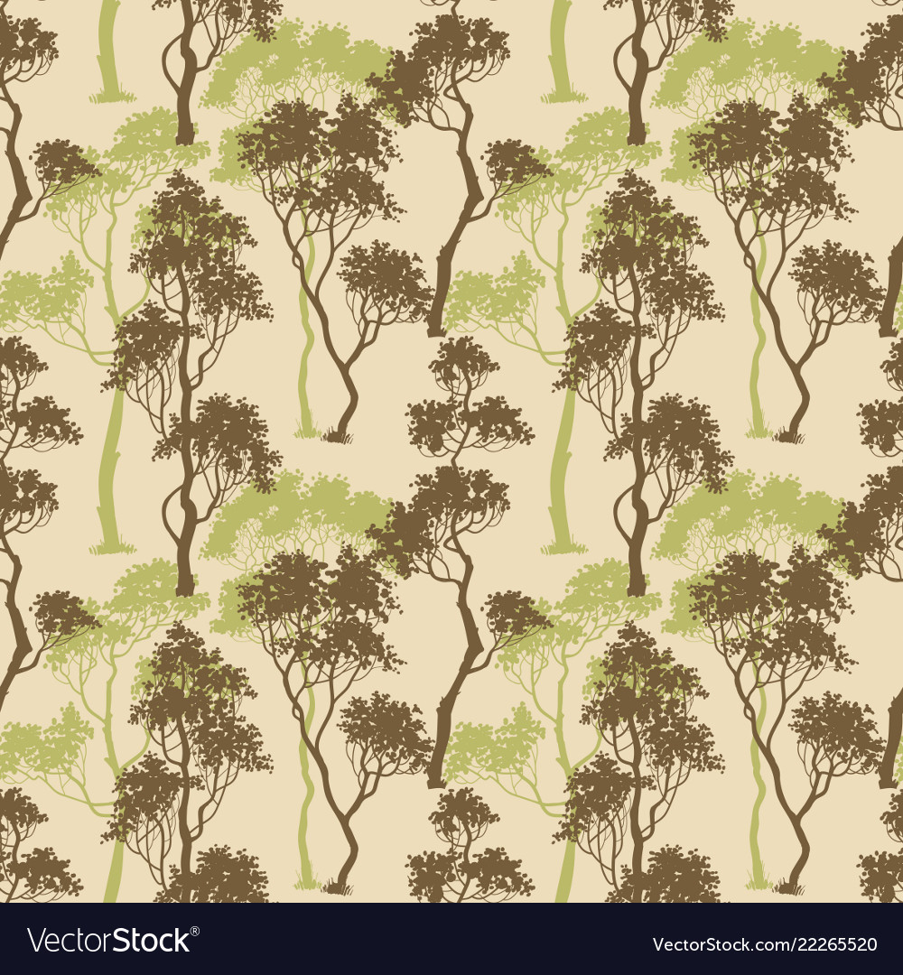Forest trees seamless pattern Royalty Free Vector Image