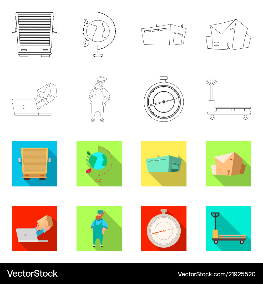 Isolated object of goods and cargo logo set Vector Image