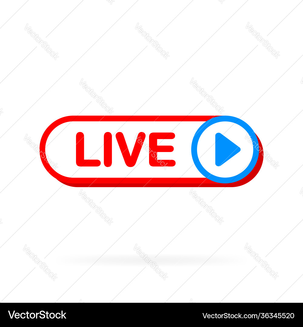 Live banner in flat style on white background Vector Image