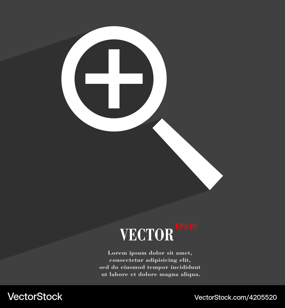 Magnifier glass zoom tool icon symbol flat modern Vector Image