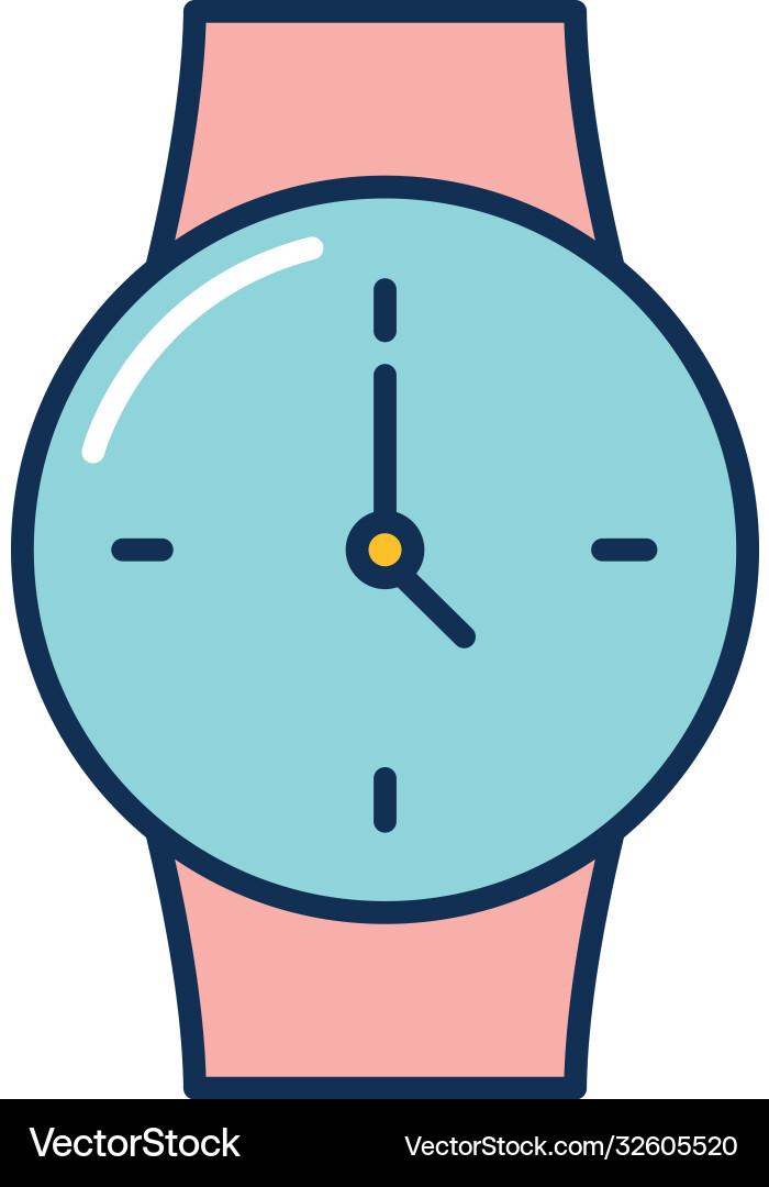 Men watch icon line fill style Royalty Free Vector Image