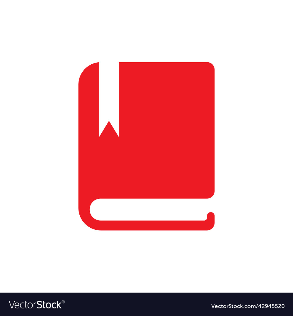 Red book or diary solid icon Royalty Free Vector Image