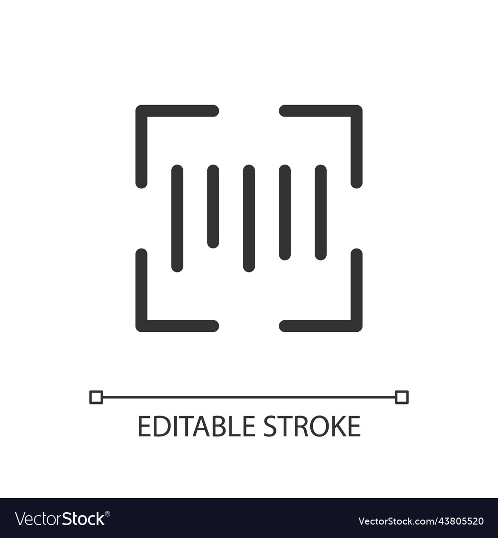 Scanning barcode pixel perfect linear ui icon Vector Image