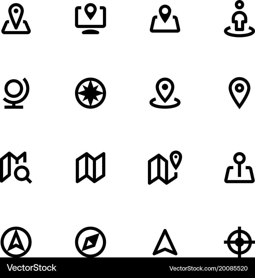 Set of location icons Royalty Free Vector Image