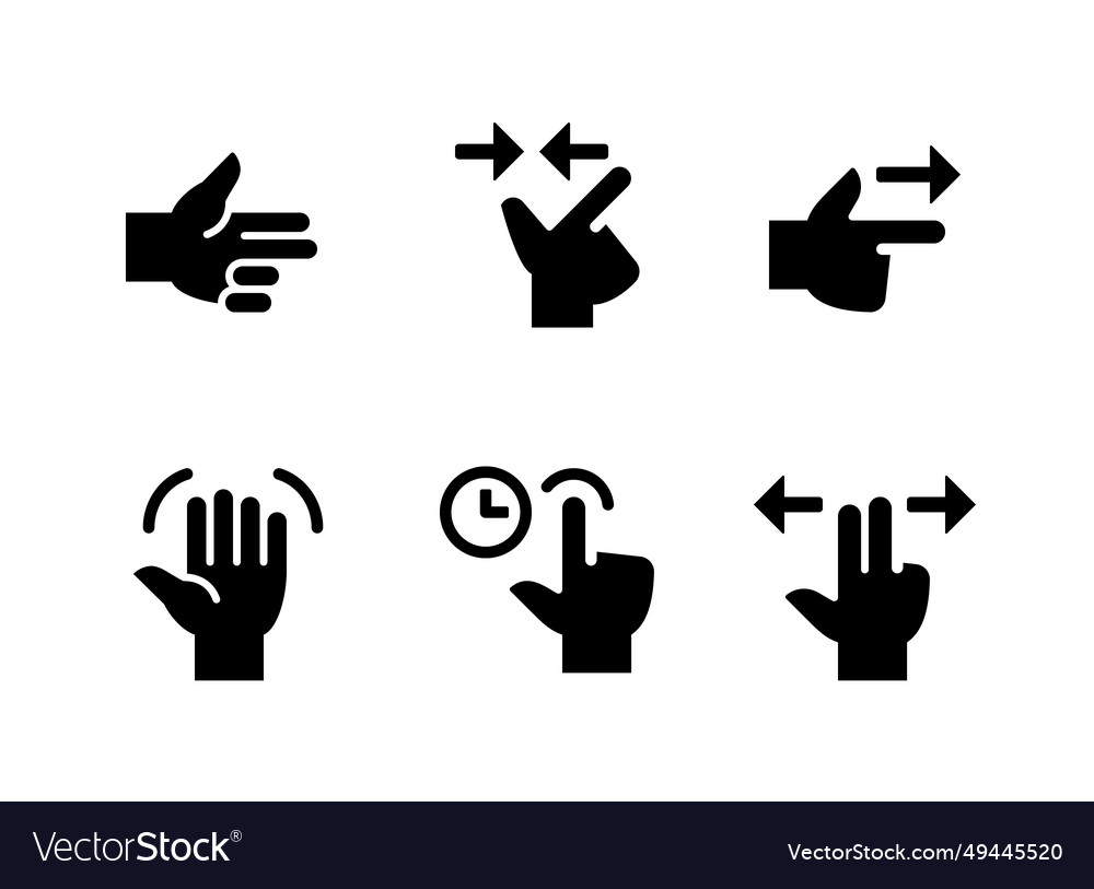 Simple set of hand gestures related solid icons Vector Image