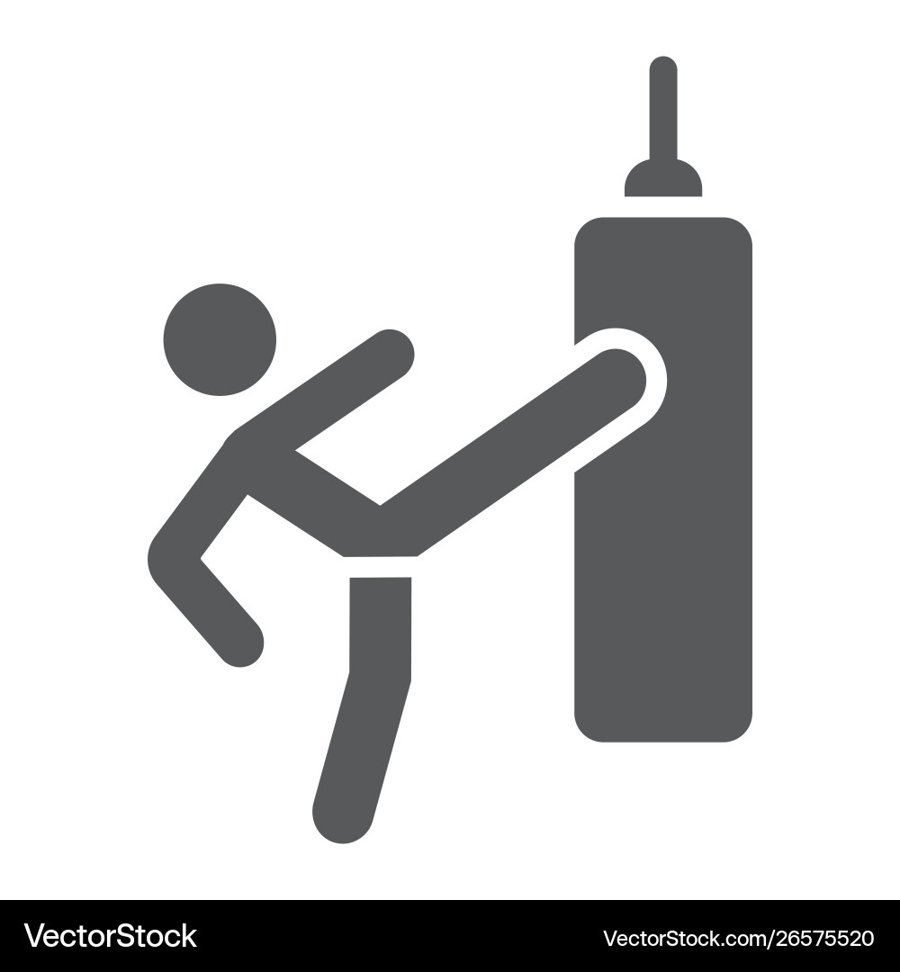 Thai fight glyph icon training and boxer boxing Vector Image