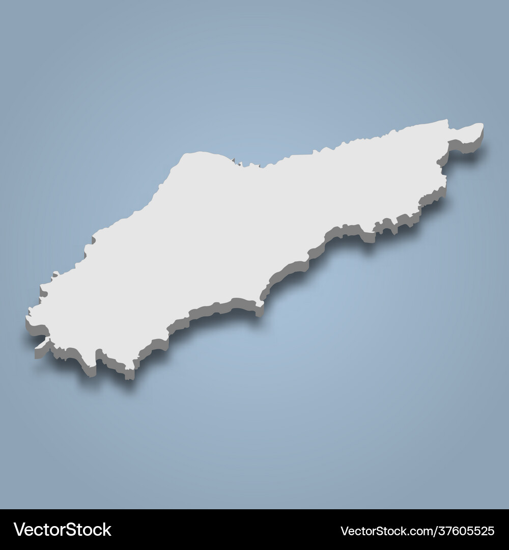 3d isometric map kasos is an island in Royalty Free Vector