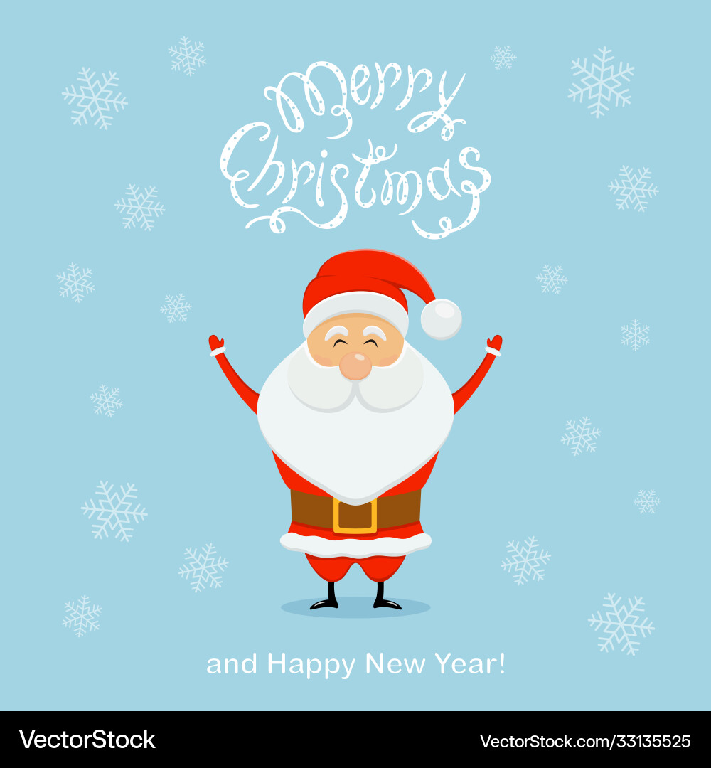 Christmas background with happy santa Royalty Free Vector