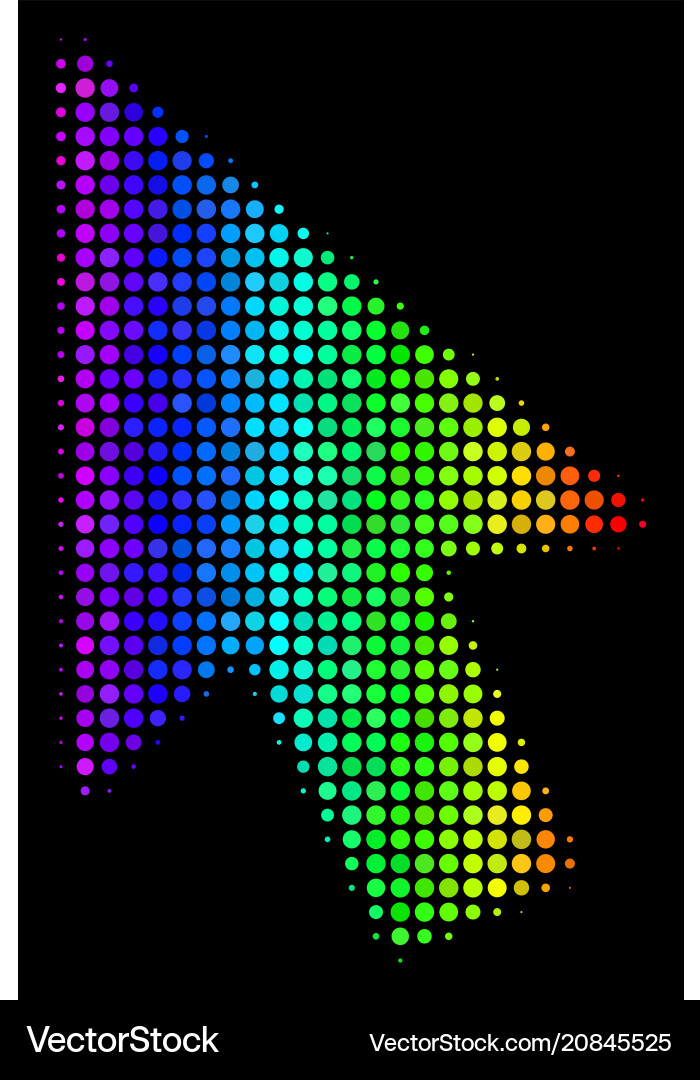 Colored dotted mouse cursor icon Royalty Free Vector Image