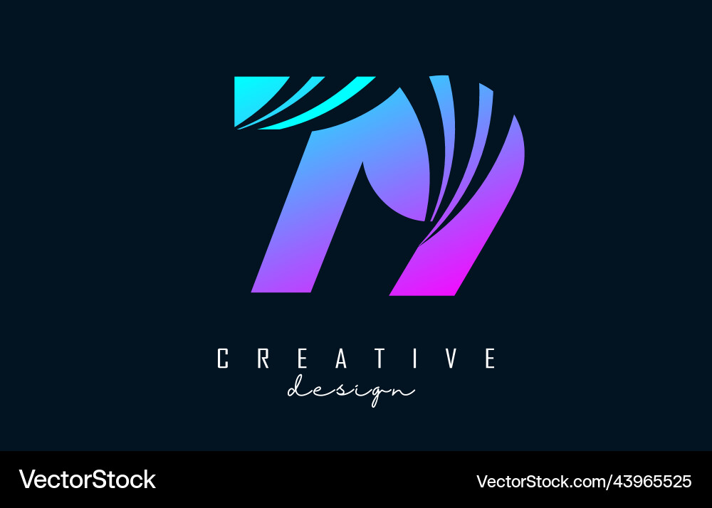Colorful creative number 79 7 9 logo with leading Vector Image