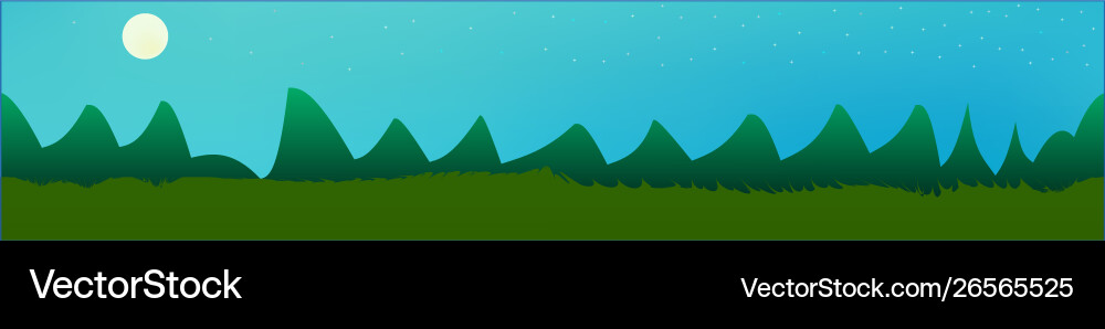 Cyan sky and mountains landscape Royalty Free Vector Image
