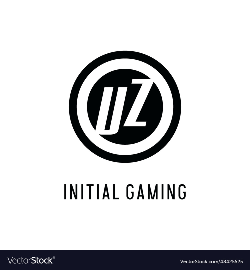 Initial uz logo concentric circle line clean Vector Image