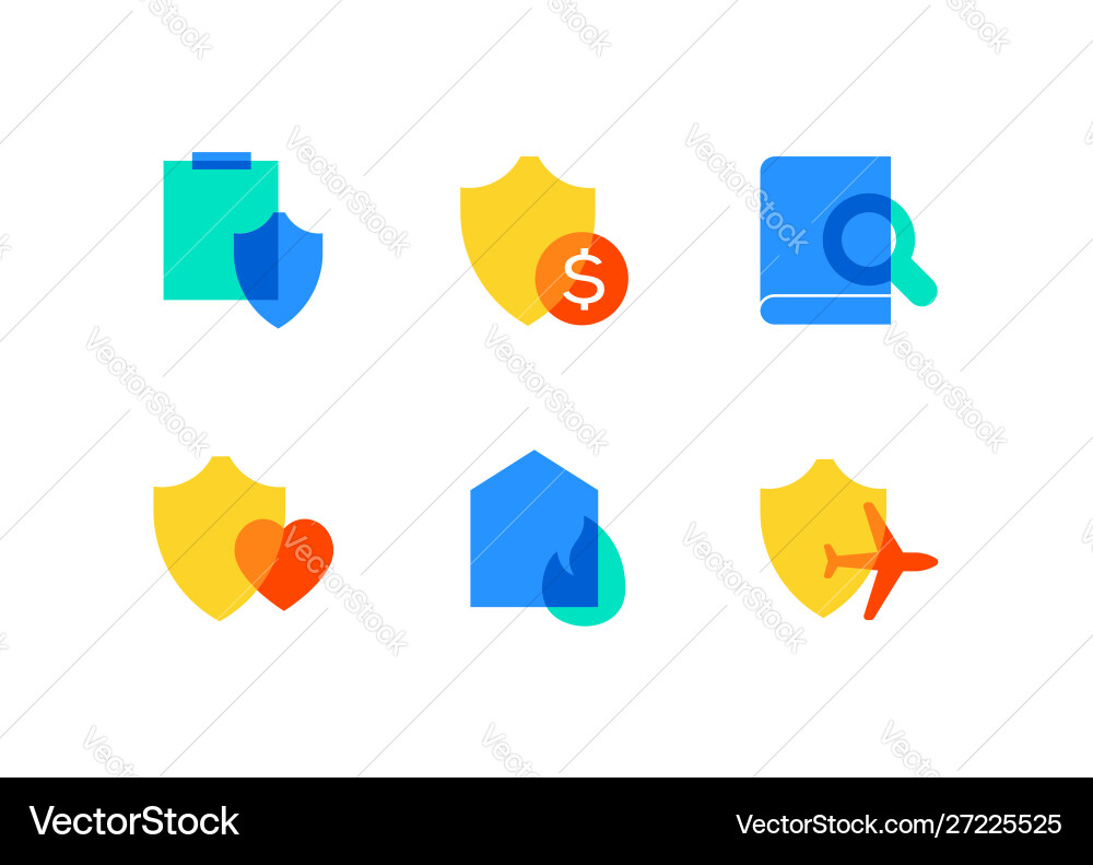 Insurance and security - flat design style icons Vector Image