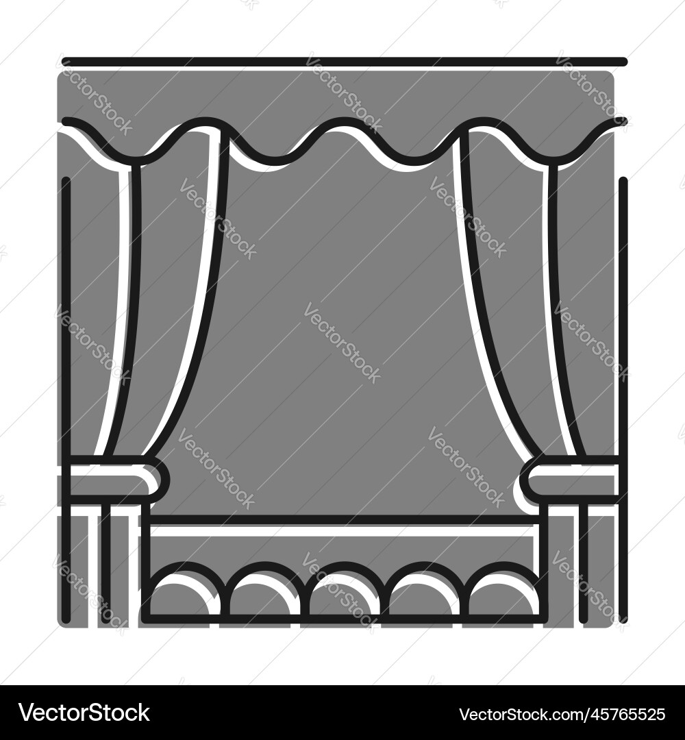 Linear icon seats in auditorium at theater Vector Image