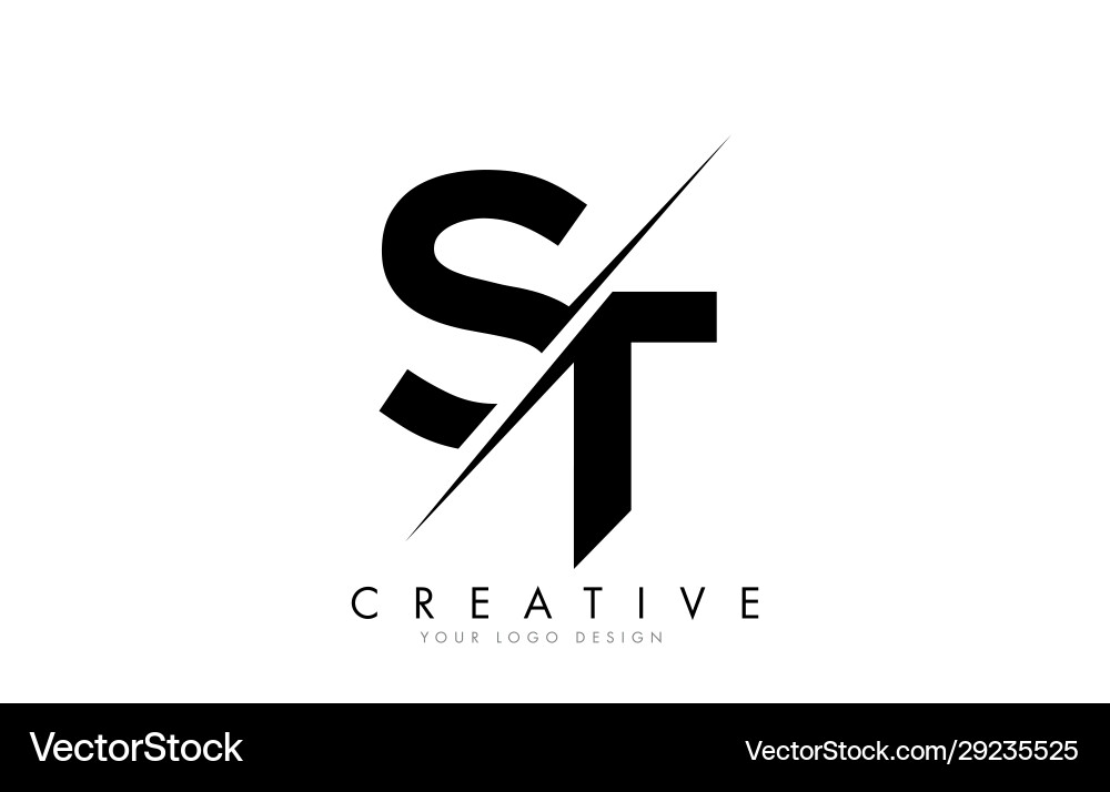 St s t letter logo design with a creative cut Vector Image