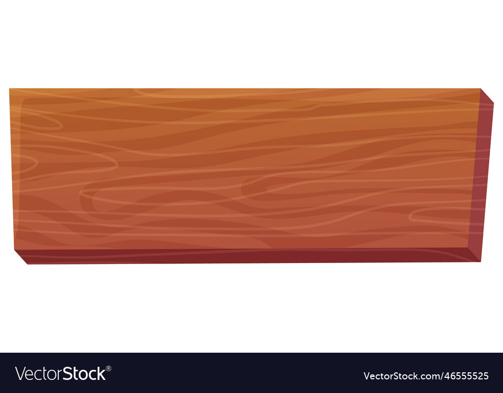 Wooden plank frame game ui asset textured piece Vector Image