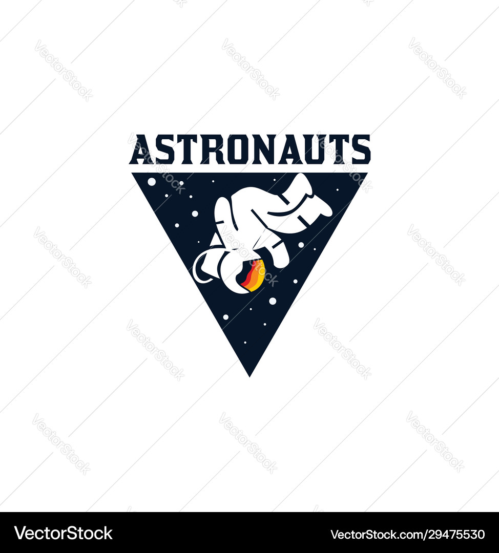 Astronaut logo design inspiration space logo ico Vector Image
