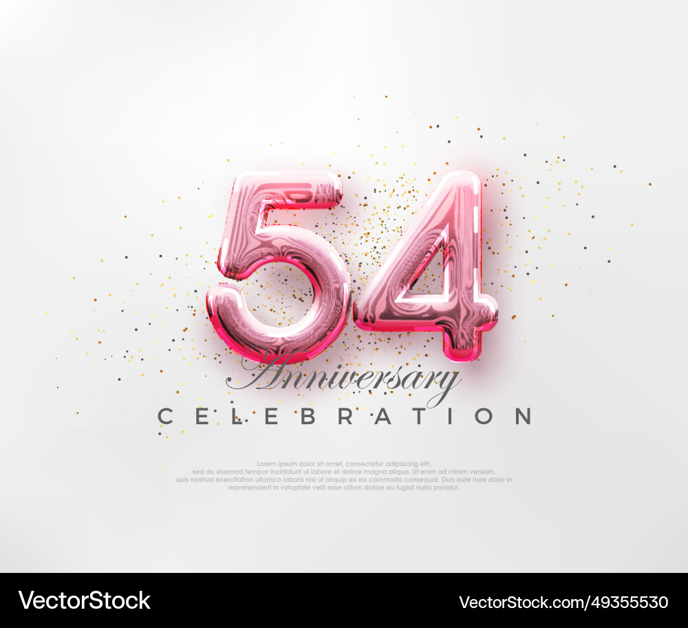 Balloons number 54th with red numbers on a bright Vector Image