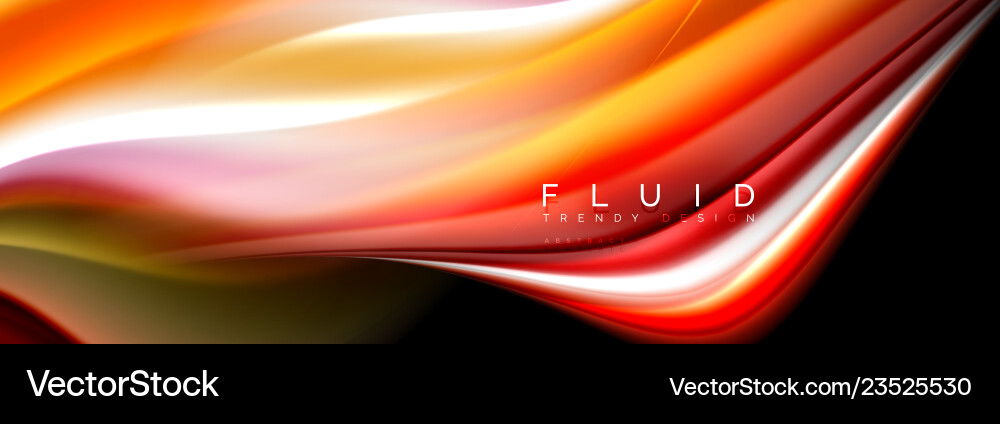 Bright colorful liquid fluid lines on black Vector Image