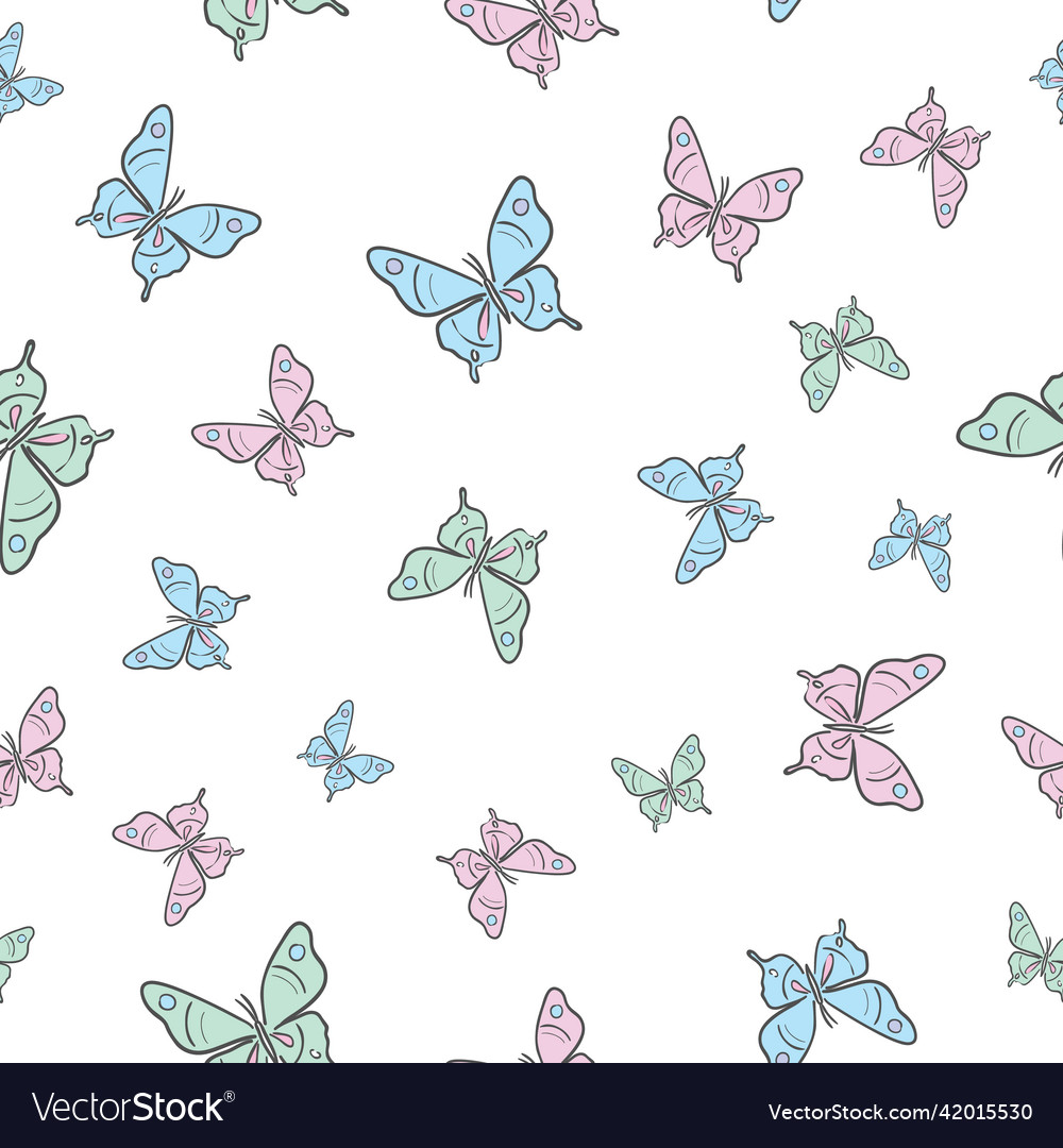Butterfly seamless repeat pattern design Vector Image