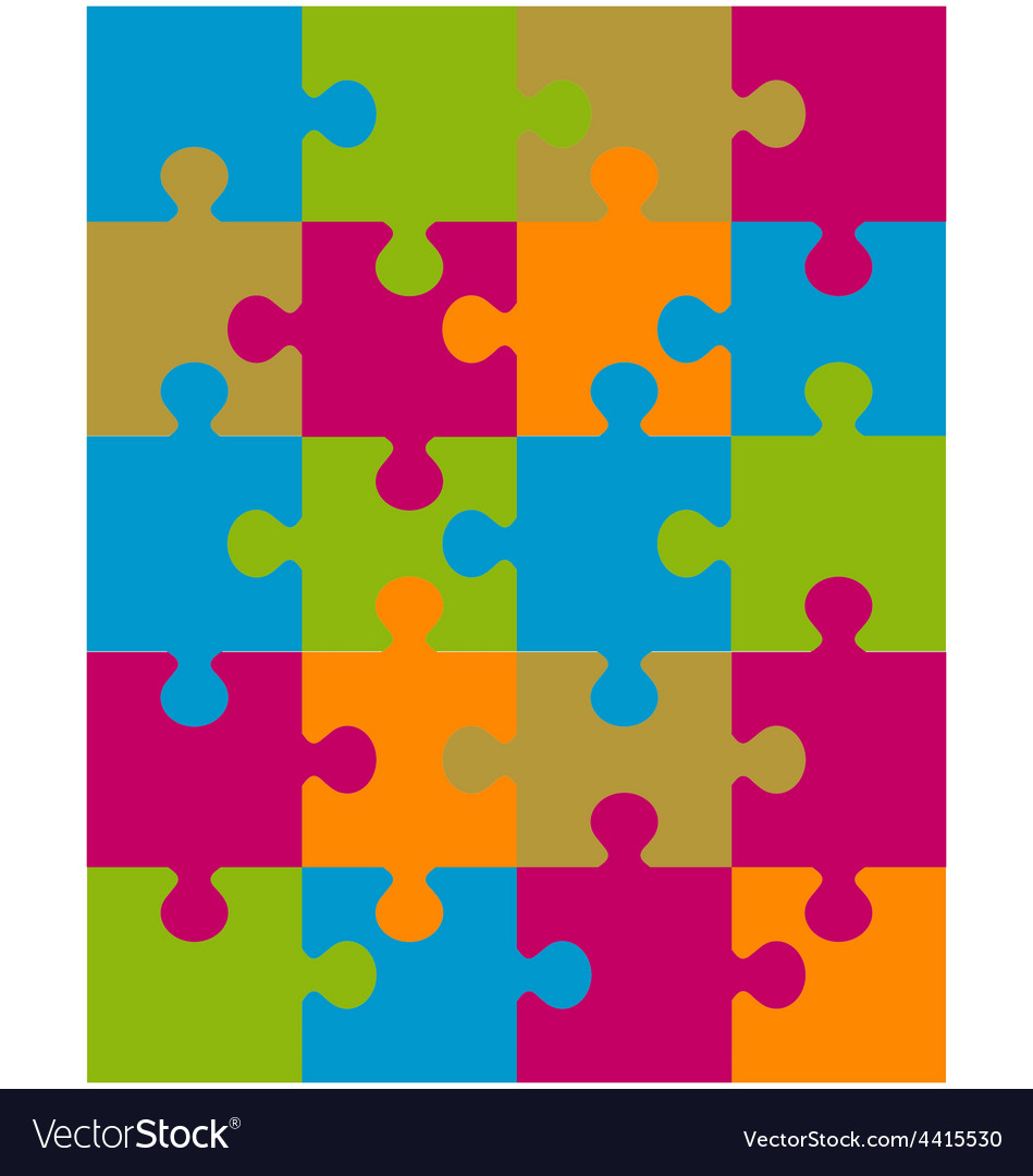 Colorful shiny puzzle Royalty Free Vector Image Colorful shiny puzzle Royalty Free Vector Image