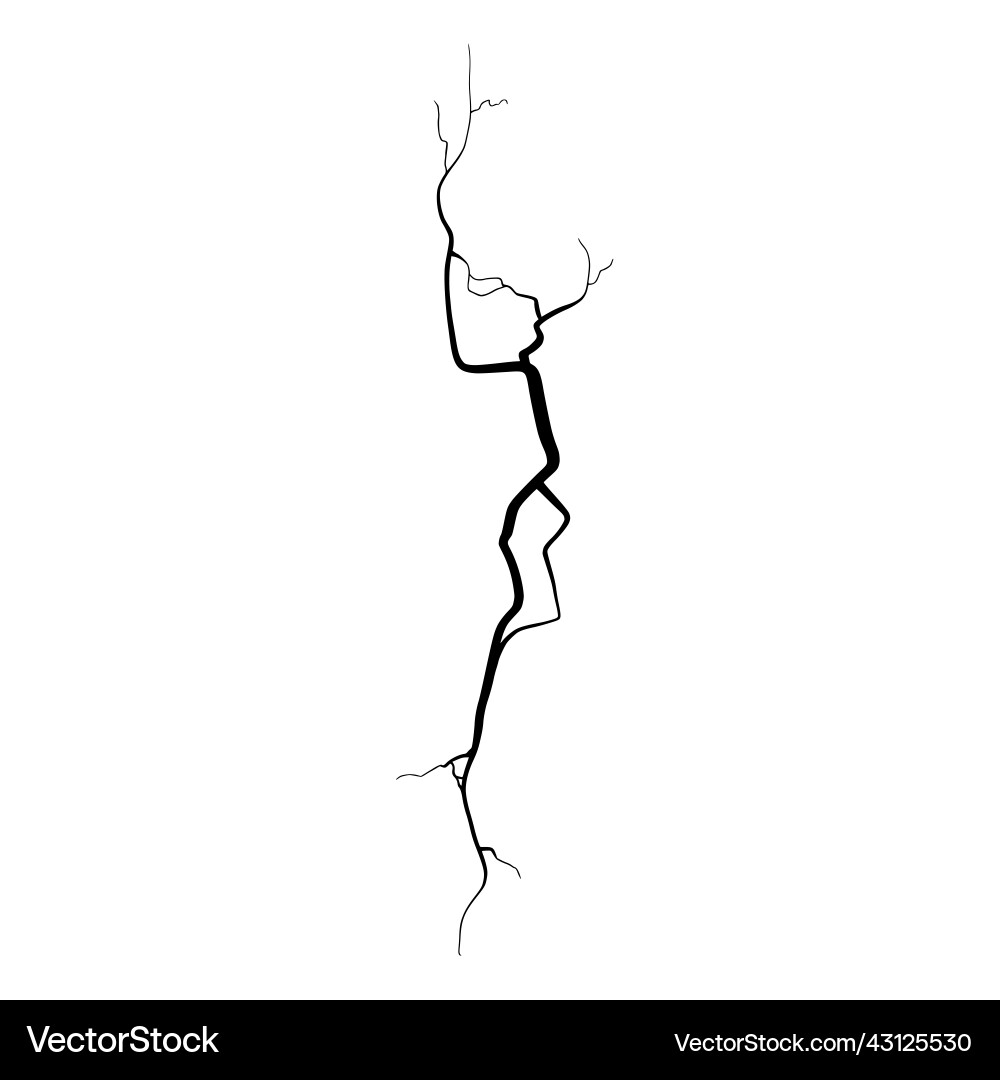 Crack on concrete or ground due to aging Vector Image