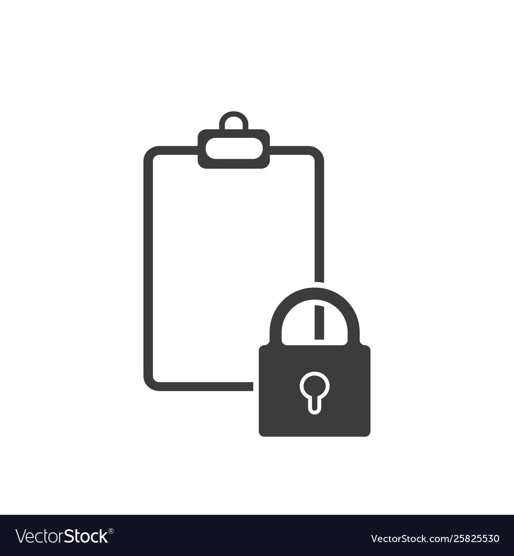 Document lock flat icon file format icon Vector Image