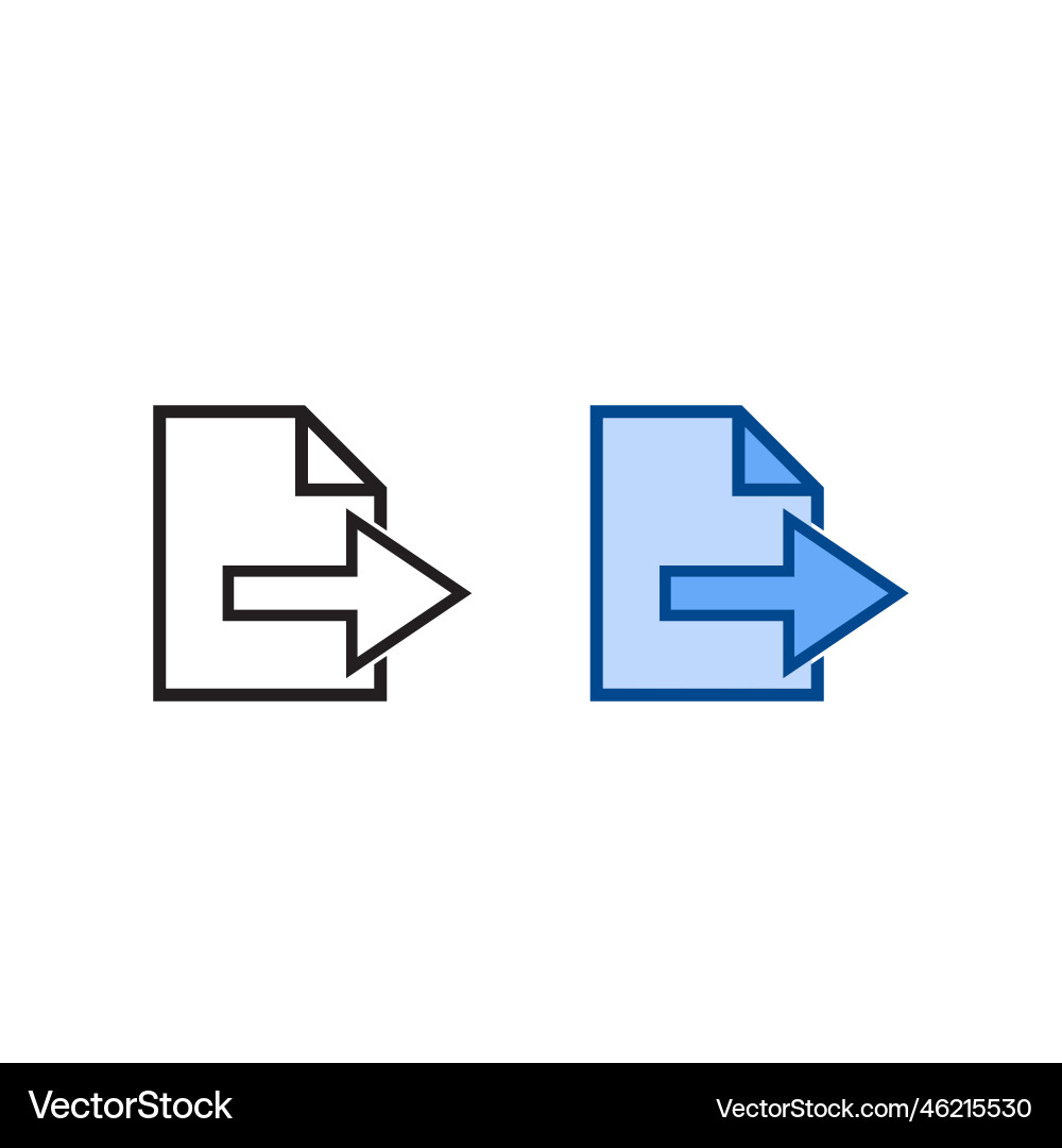 File data transfer logo icon colorful and outline Vector Image