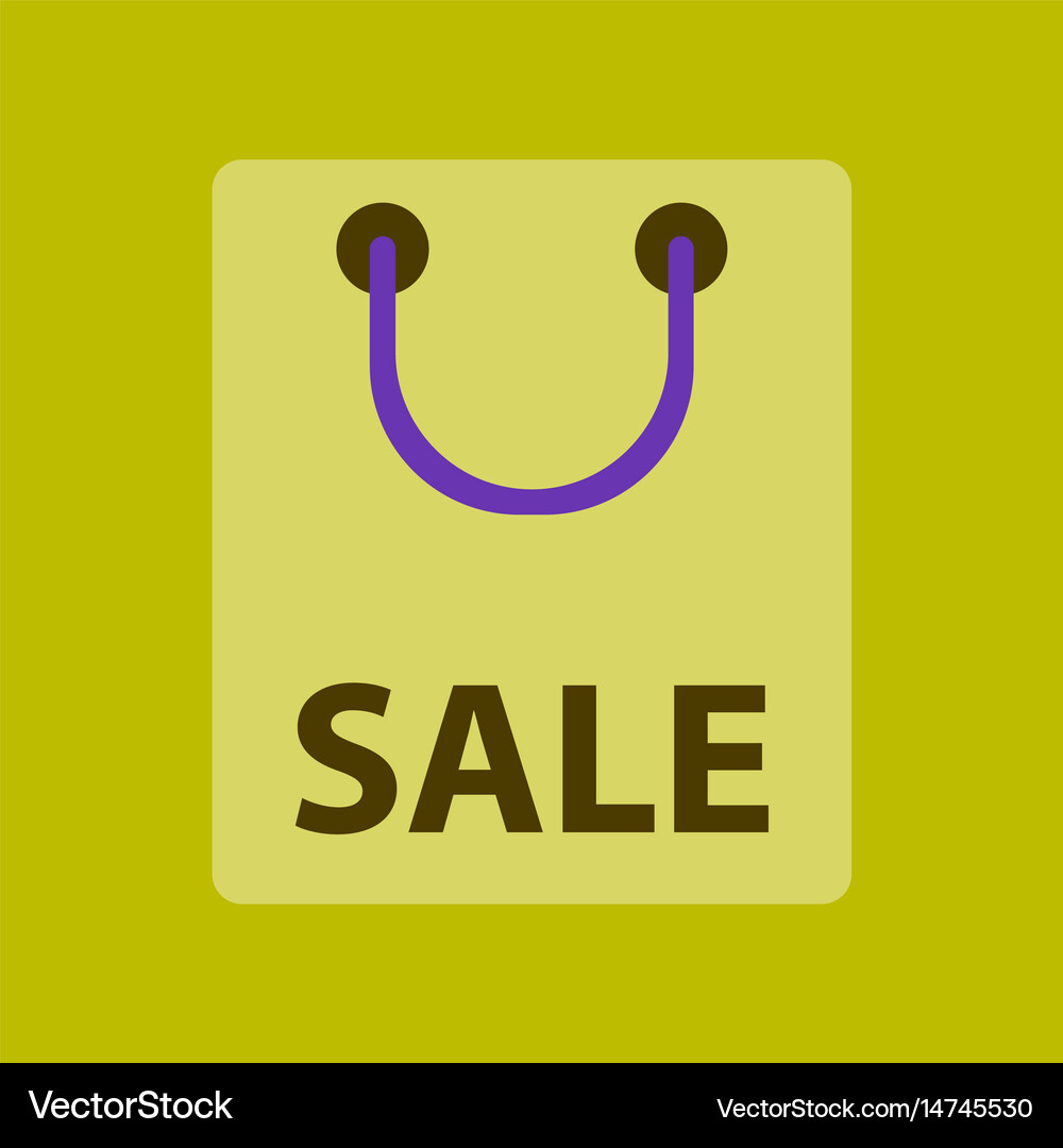Flat icon of package sale Royalty Free Vector Image