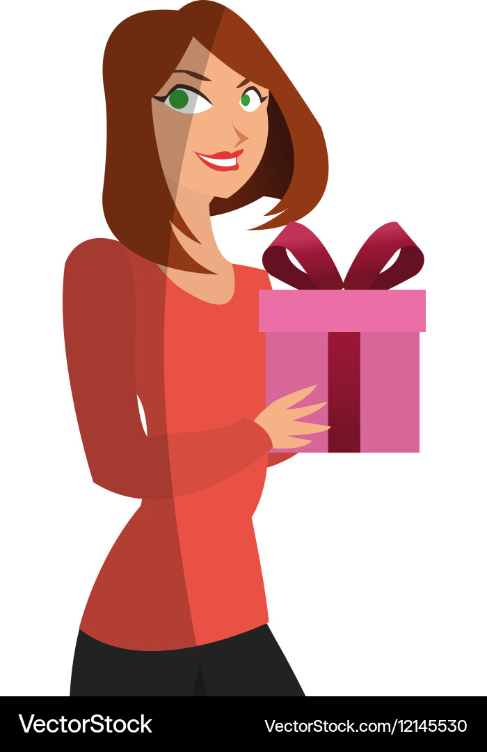 Isolated gift and woman design Royalty Free Vector Image